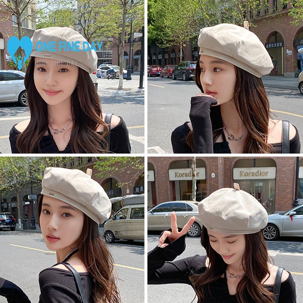 Octagon Clouds Cap Fashion Beret Artist Matching All Set Small Cap For ...