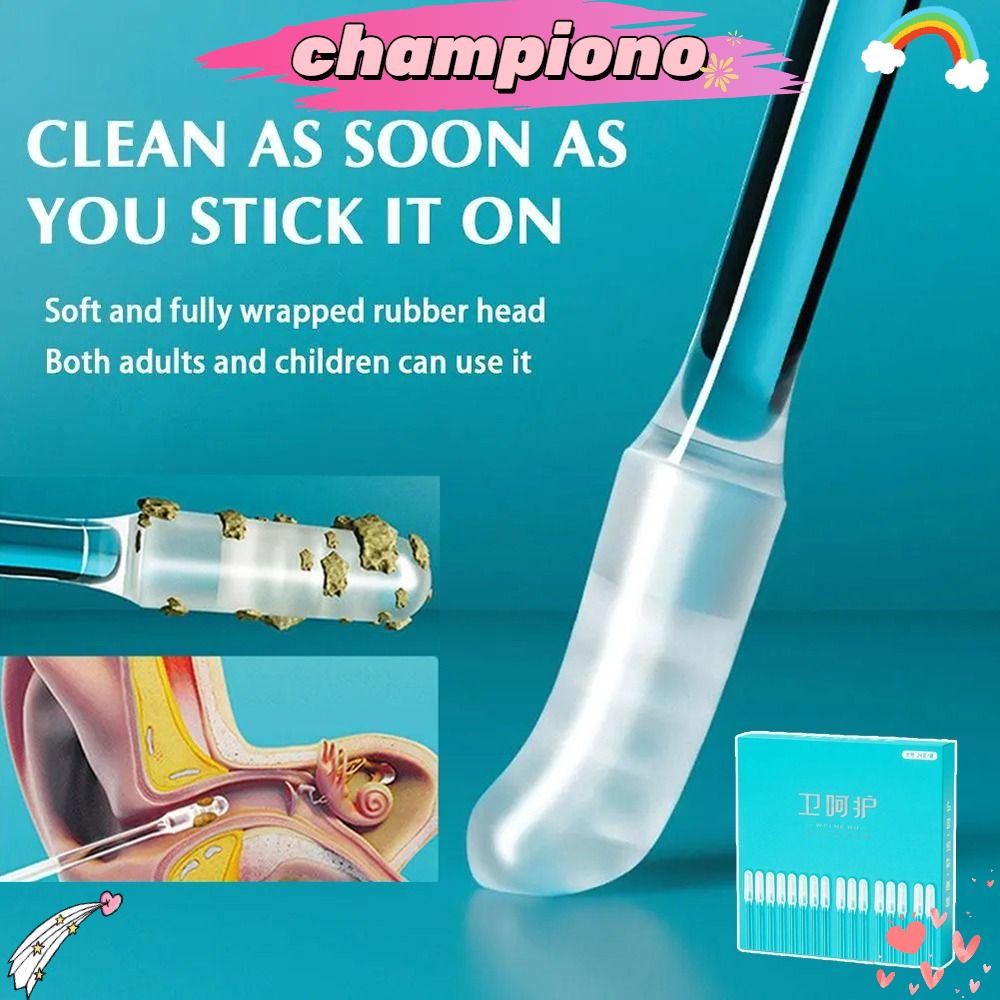 CHAMPIONO 24Pcs/box Sticky Earwax Remover Stick, Sticky Small/Large ...