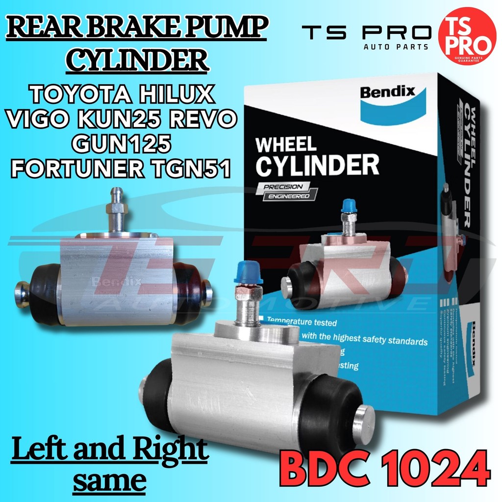 Toyota Hilux Vigo KUN25 Revo GUN125 Fortuner TGN51 Bendix Rear Brake Pump Cylinder Pam Brek ...