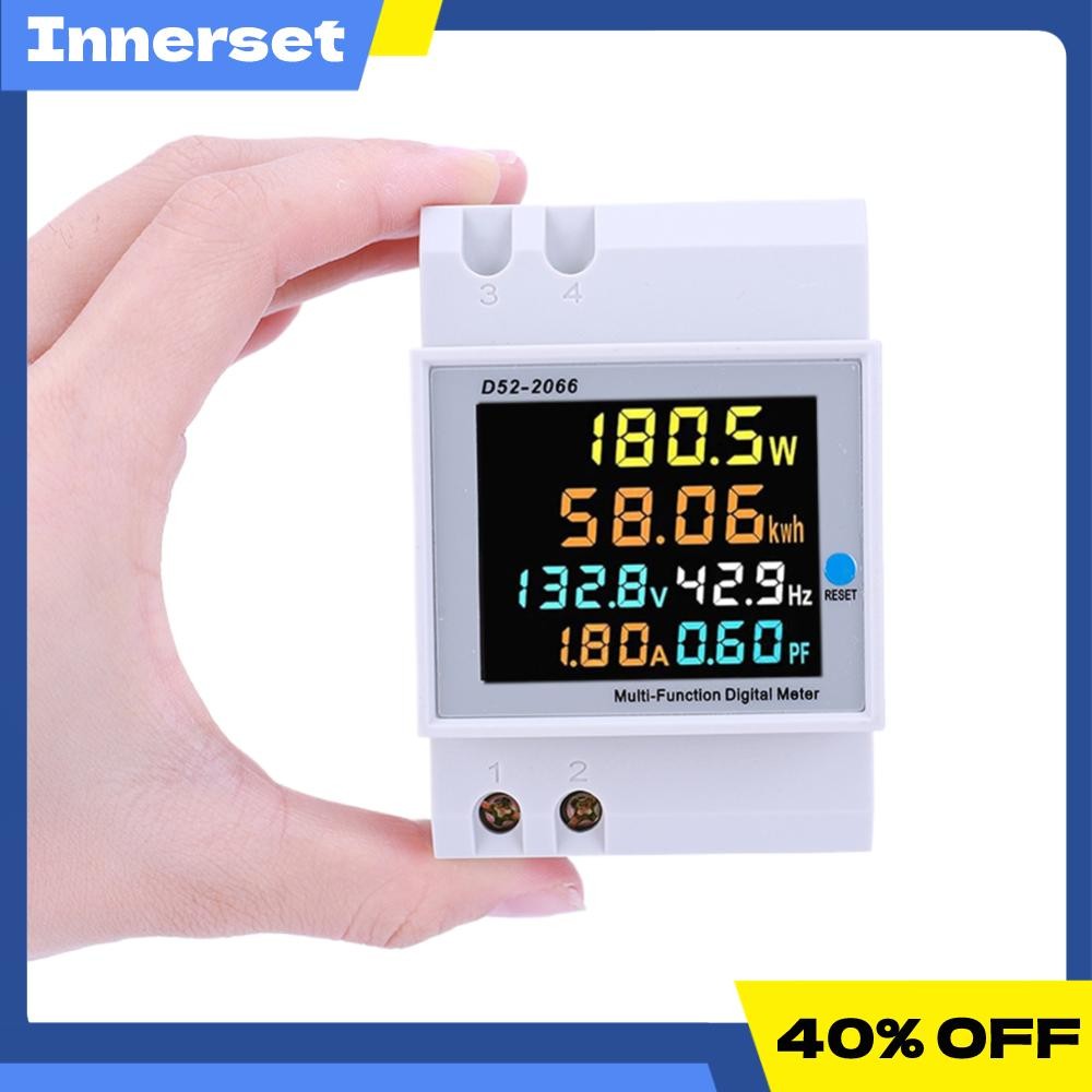 Din Rail Digital Energy Meter AC 40-300V 100A Voltmeter Ammeter Watt ...