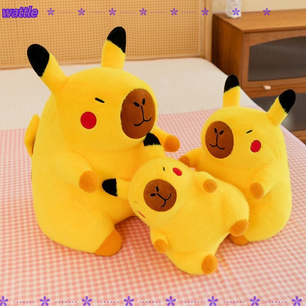 WATTLE Capybara Plush Toy, 30/38cm Pikachu Shape Hugging Body Pillow ...