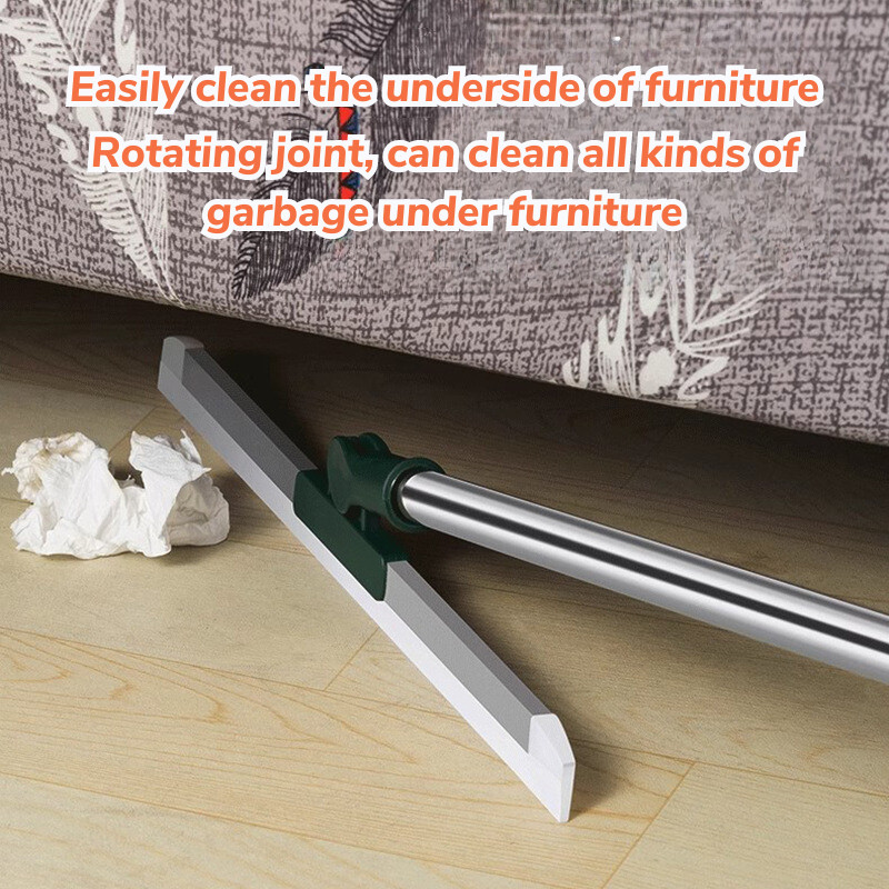 180° Glass Floor Wiper Rubber Blade Telescopic Rod Scrape Floor Window ...