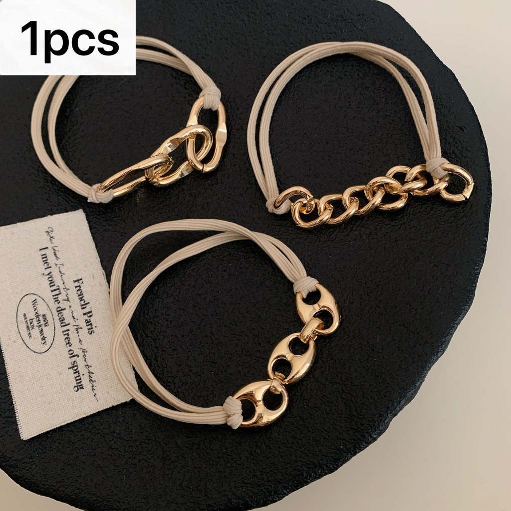 New Style Unique All-Match Metal Chain Hair Rope Simple Fashionable ...