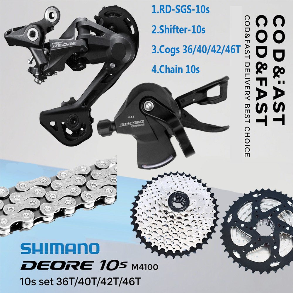 SHIMANO DEORE M4100 Groupset Mountain Bike 1x10-Speed 36T 42T 46T SL+RD ...