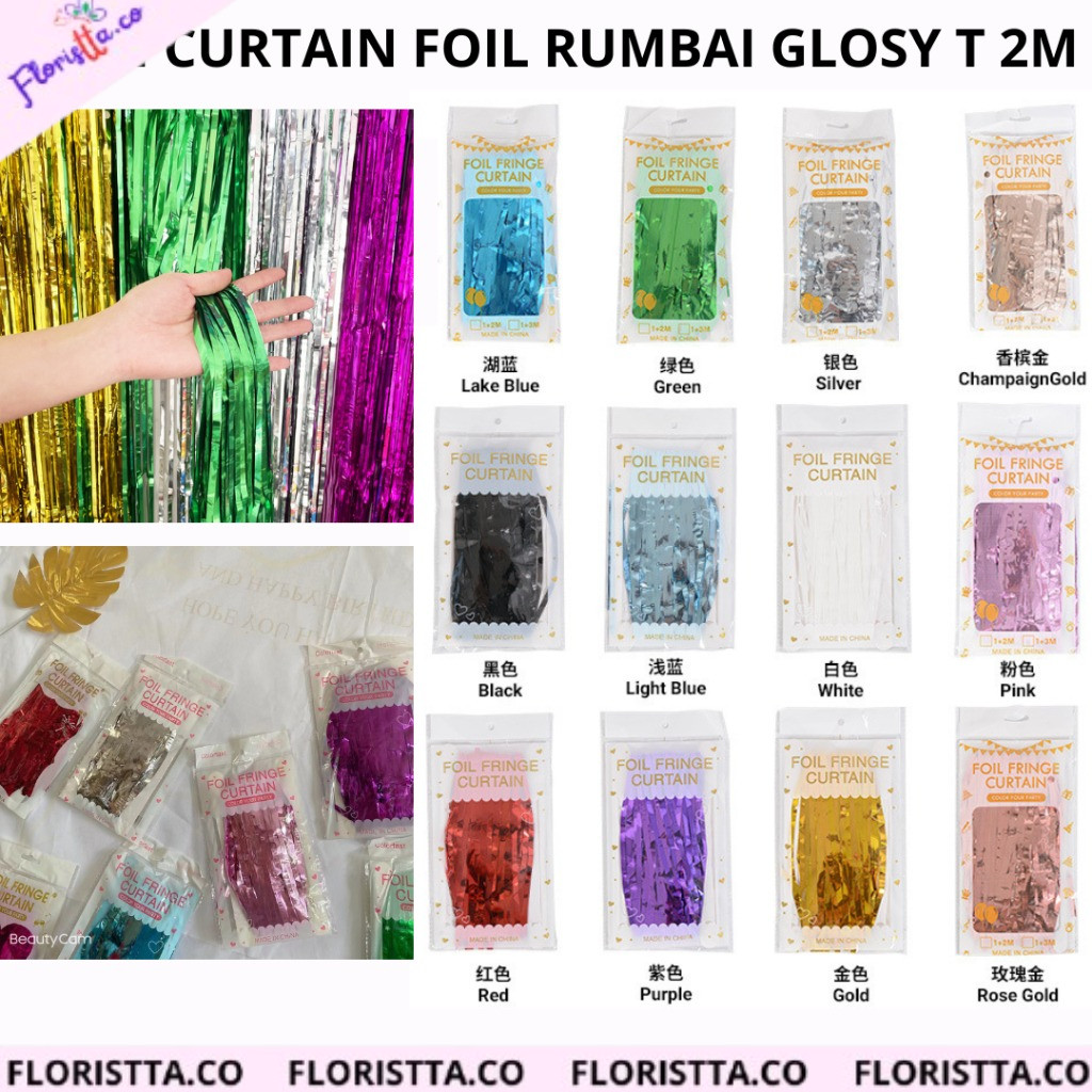 FOIL TASSEL CURTAIN GLOSSY CURTAIN 1x2 METER | Shopee Philippines