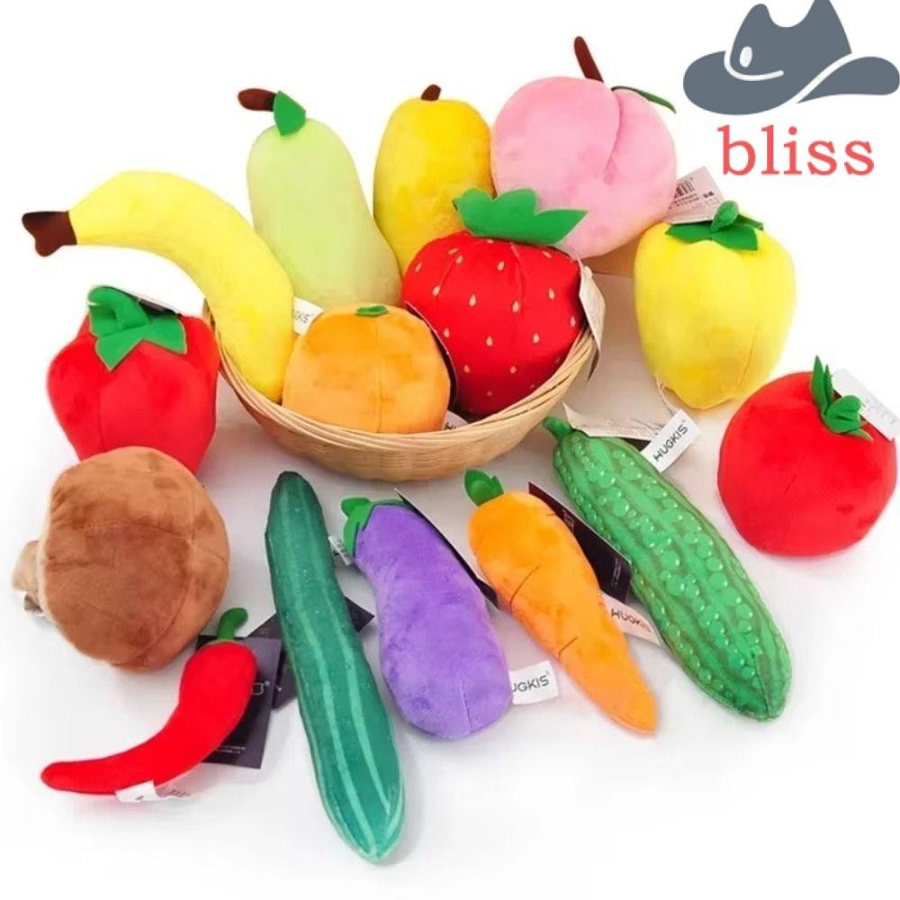 BLISS Fruits Plush Toy, Garlic Strawberry Broccoli Watermelon Stuffed ...