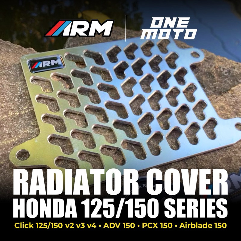 ARM ALUMINUM RADIATOR COVER Radiator Cover Honda Click 125/150 CNC ...