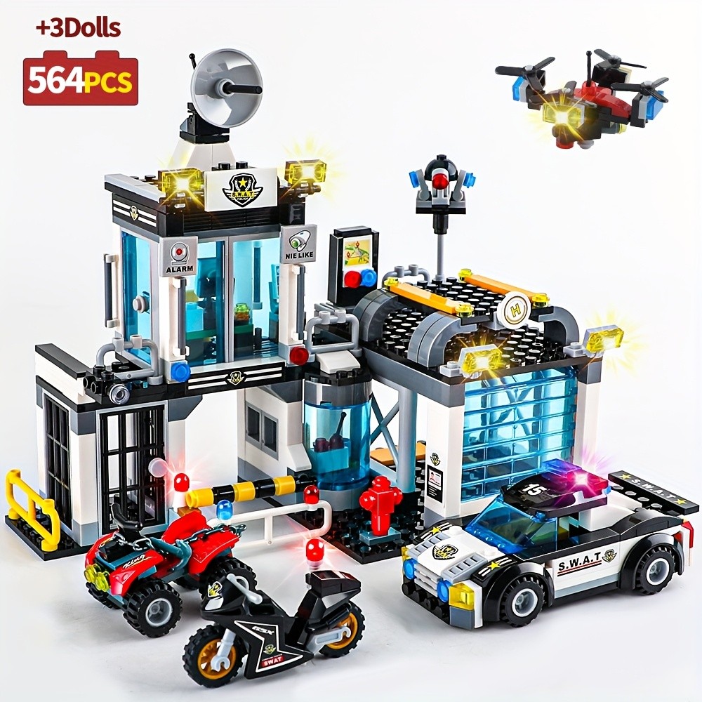 SWAT Police Station Prison & Police Car Building Blocks Toy Set with ...