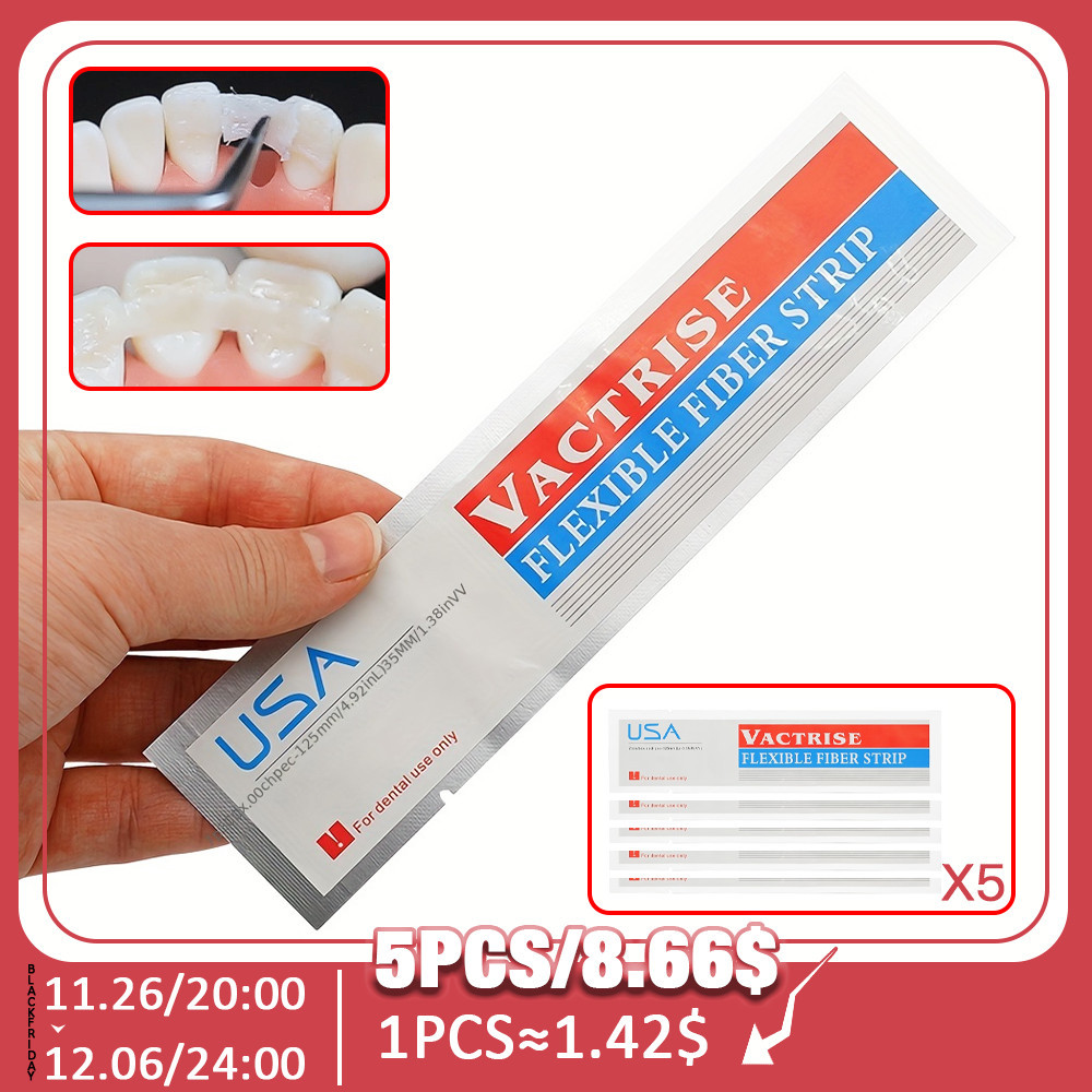 5pcs Dental Glass Fiber Band Flexible Fiber Strip Band Retainer ...