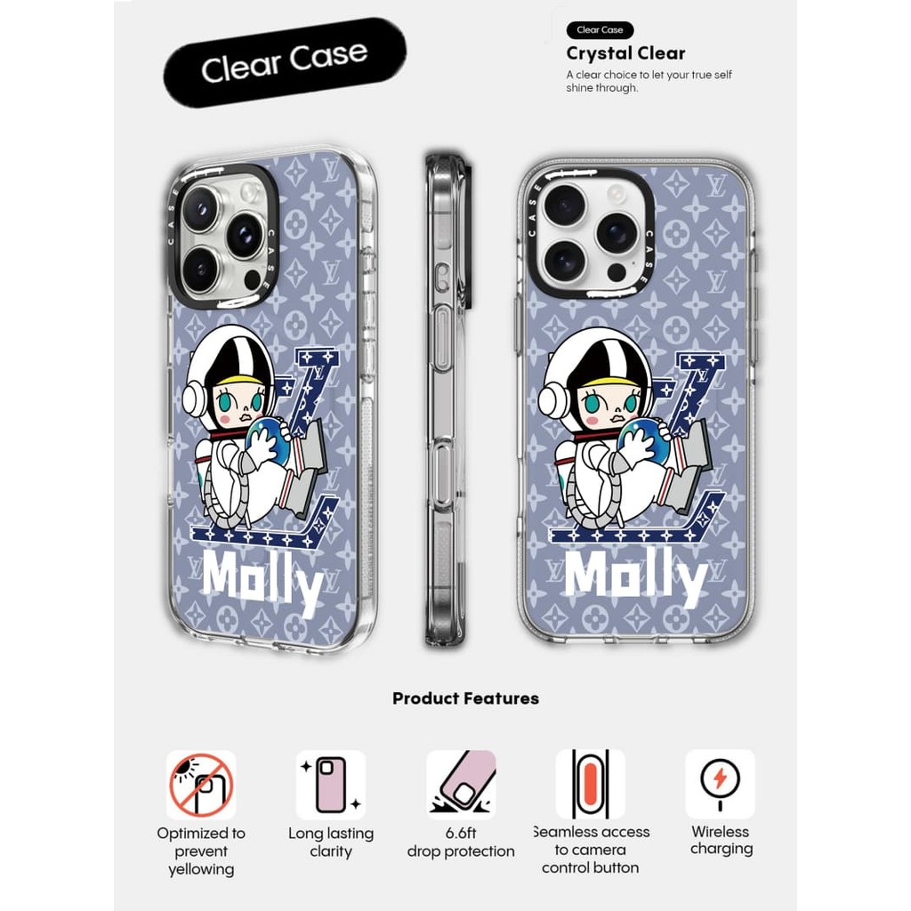 CASECASE X Cute Molly Case Impact Clear Magnetic Suction Case for ...