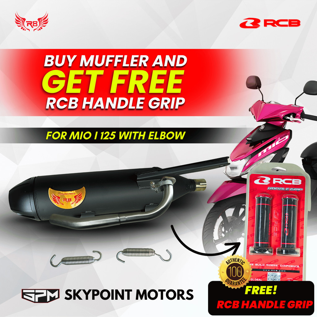 R8 MUFFLER MIO125 TF W/ FREE RCB HANDLE GRIP (9856-351,9712-123 ...