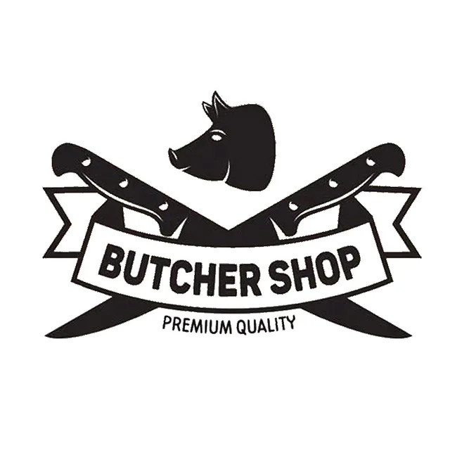Commercial Butchery Vinyl Wall Sticker Meat Cut Window Glass Decal For ...