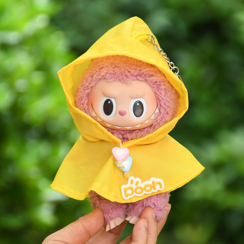 【Clothes Only】17cm labubu Clothes, labubu Raincoat, labubu Cute Poncho ...