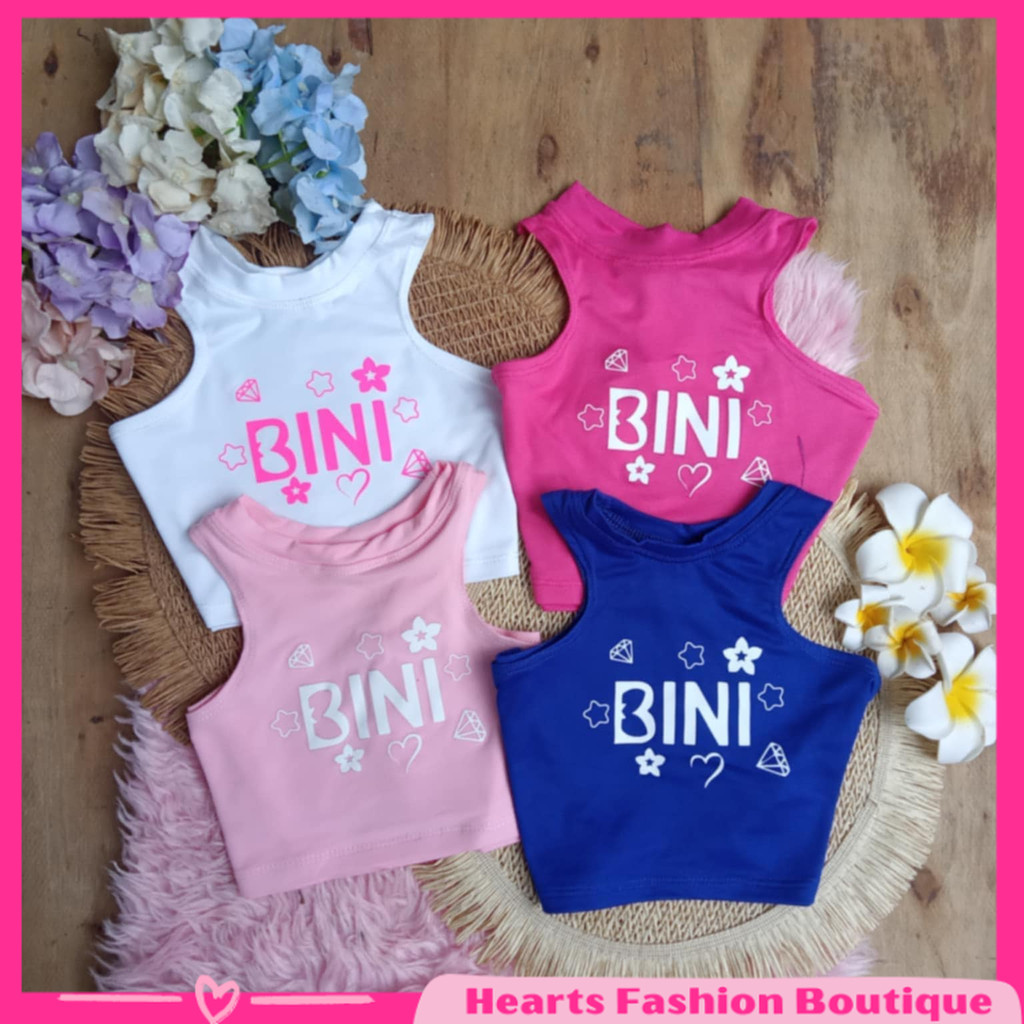 Hearts Fashion Flower BINI Crop top for 1-10 yrs old | Shopee Philippines