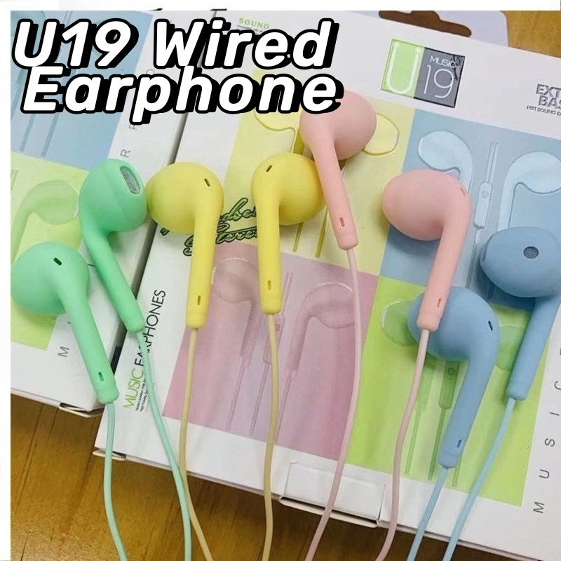 U19 Macaron Color 3.5mm HIFI Universal Headset In Ear Earphone | Shopee ...