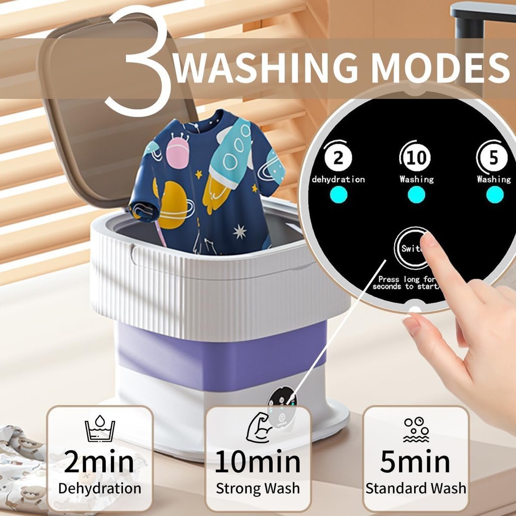 Portable Washing Machine Mini Washer 60W Small Washing Machine Dryer ...