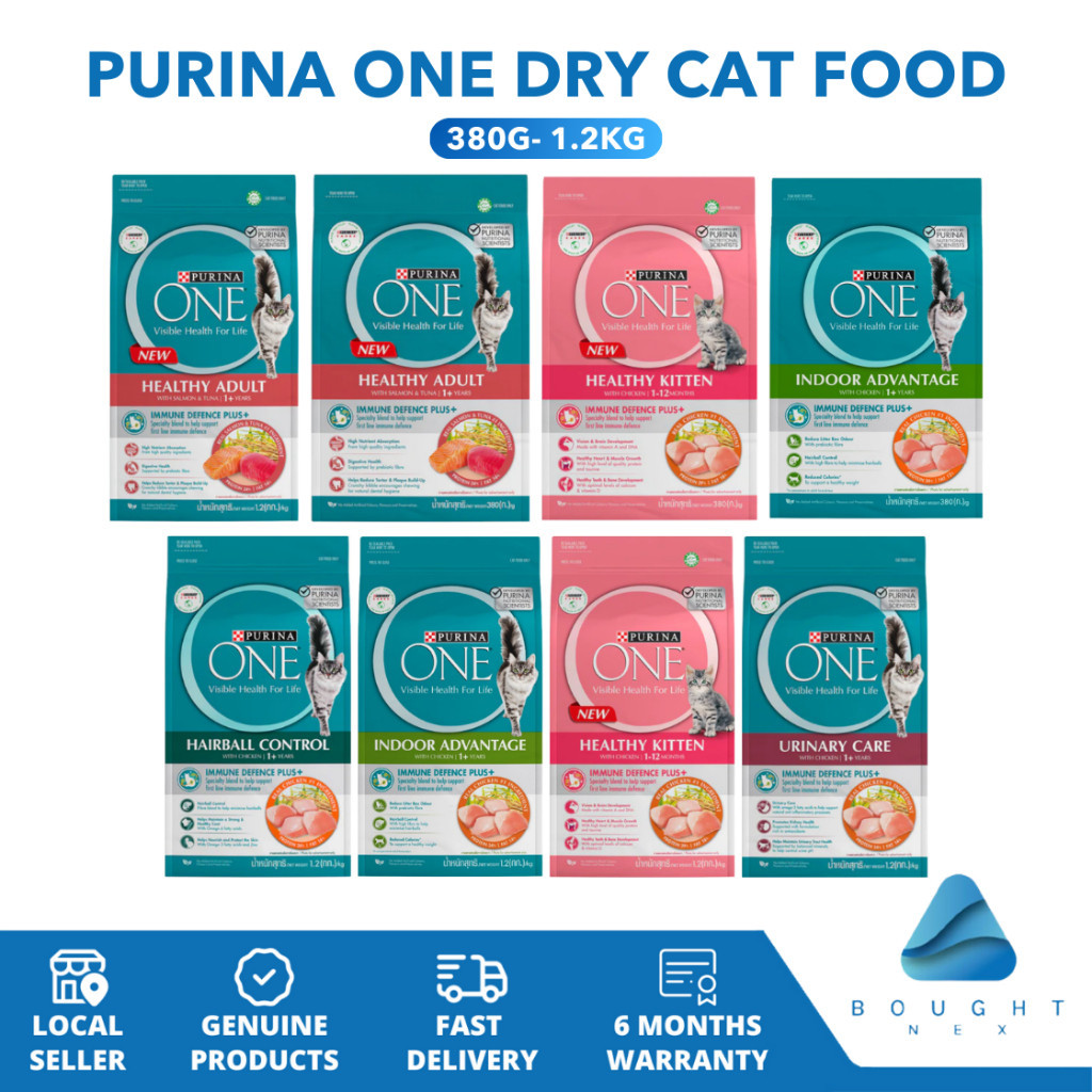 Purina ONE Cat Food Kibble 380g-1.2kg For Health Kittens To Adult Cats ...