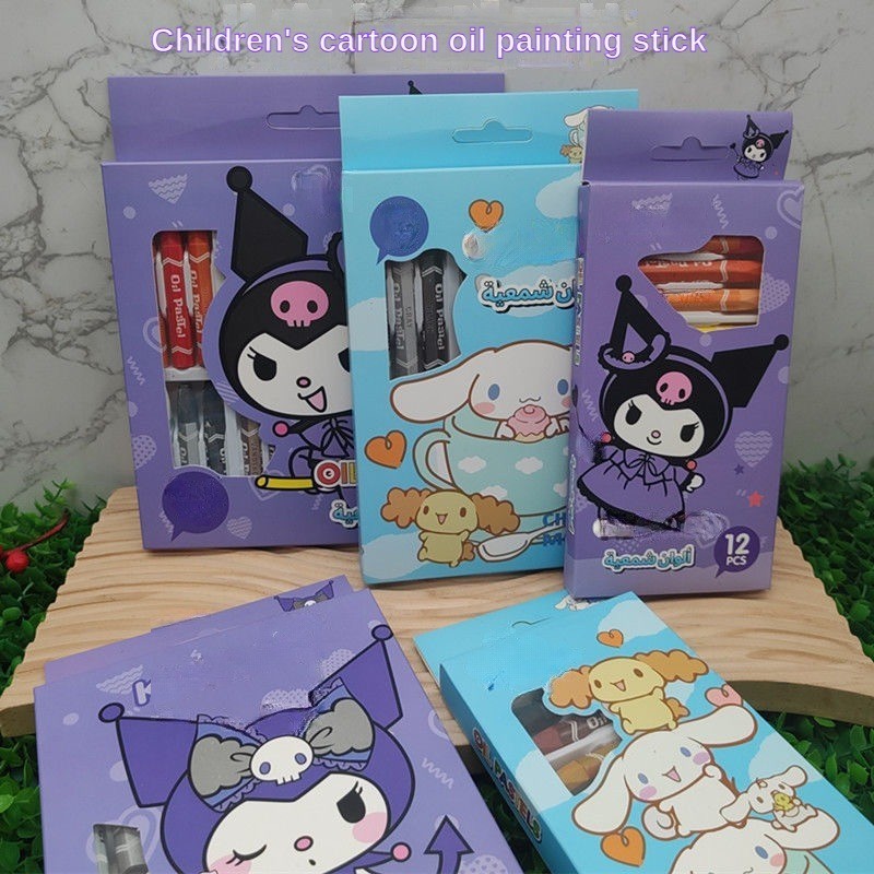 Kuromi Children's crayon and oil painting stick,Cinnamoroll 42 colors ...