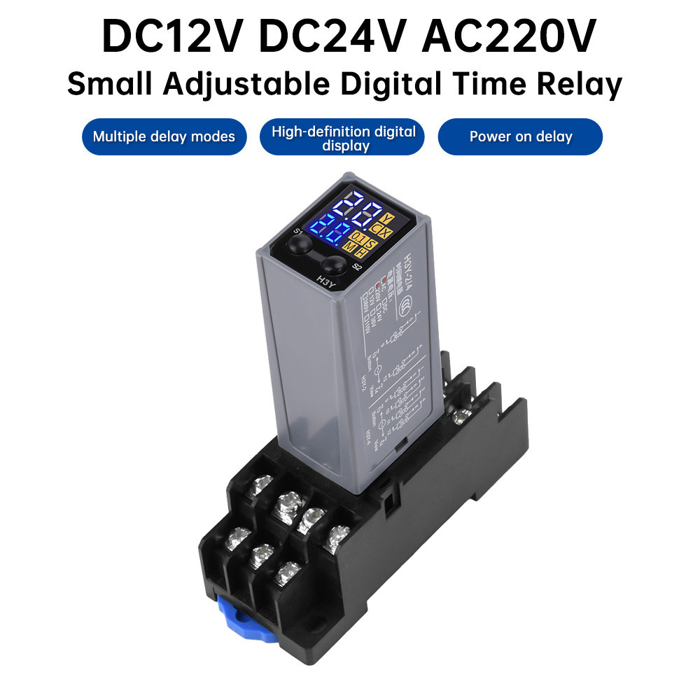 Pcbfun DC12V DC24V AC220V small adjustable digital display time relay ... Pcbfun DC12V DC24V AC220V small adjustable digital display time relay ...