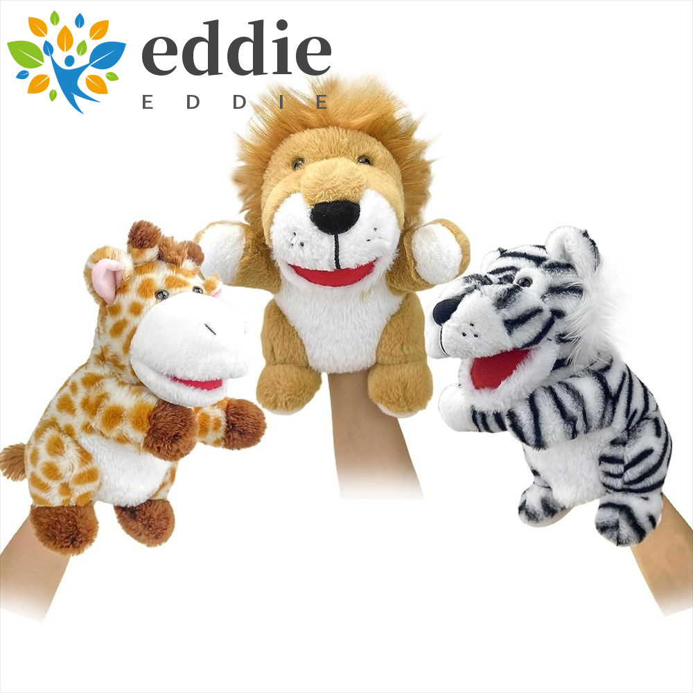 26EDIE Animal Hand Puppets, Jungle Animal Movable Mouth Plush Hand Doll ...