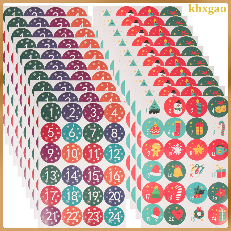20 Sheets Christmas Sealing Stickers Numbers for Adults Kids Gift ...