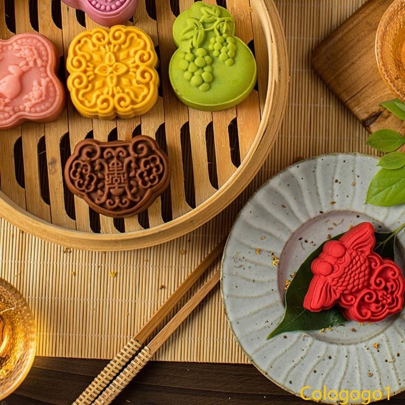 COLO Plastic Mooncake Stamp Gourd Grape Shape Mooncake Mold Festival ...