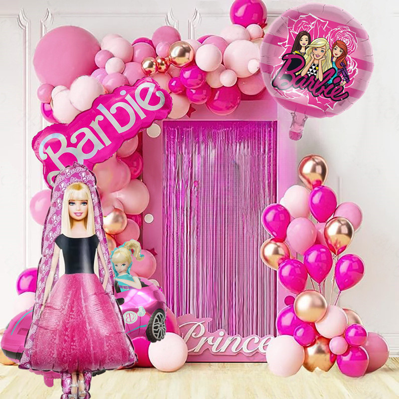 84pcs Barbie Theme Balloons Garland Arch Kit with Barbie Foil Balloons ...
