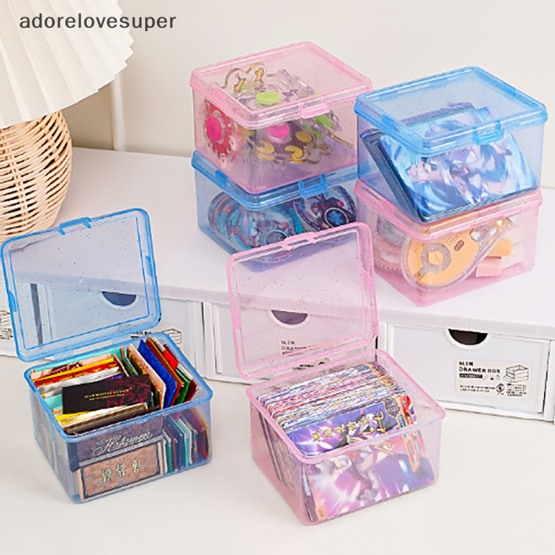 AD1PH New Transparent Plastic Storage Box Photocards Small Card Storage ...