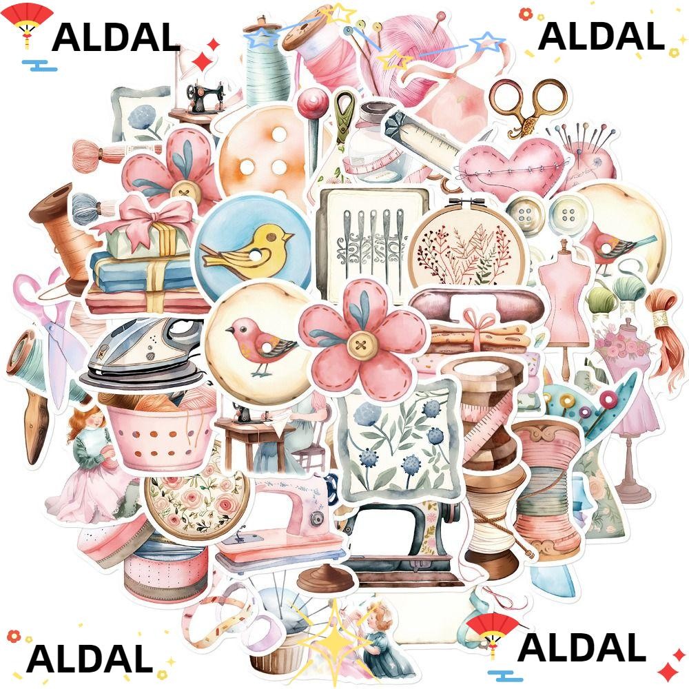 ALDAL Vintage Sewing|Stickers, Tailor Themed PVC Cartoon Lovely Tailor ...