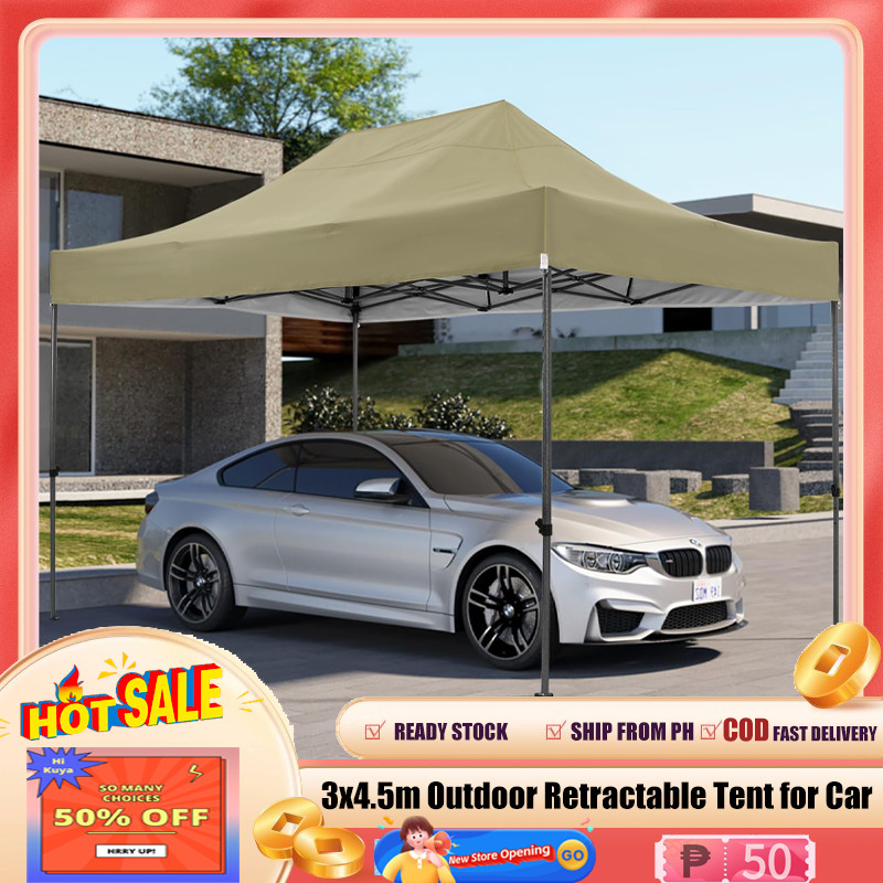 3x4.5M Outdoor Tent Heavy Duty Waterproof 3x3M Nylon Fabric Steel ...