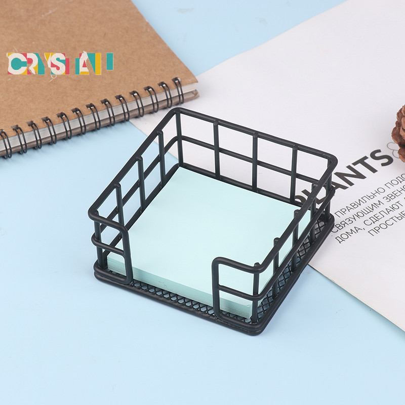 Crystal- Metal Sticky Note Holder Square Black Sticky Note Dispenser ...