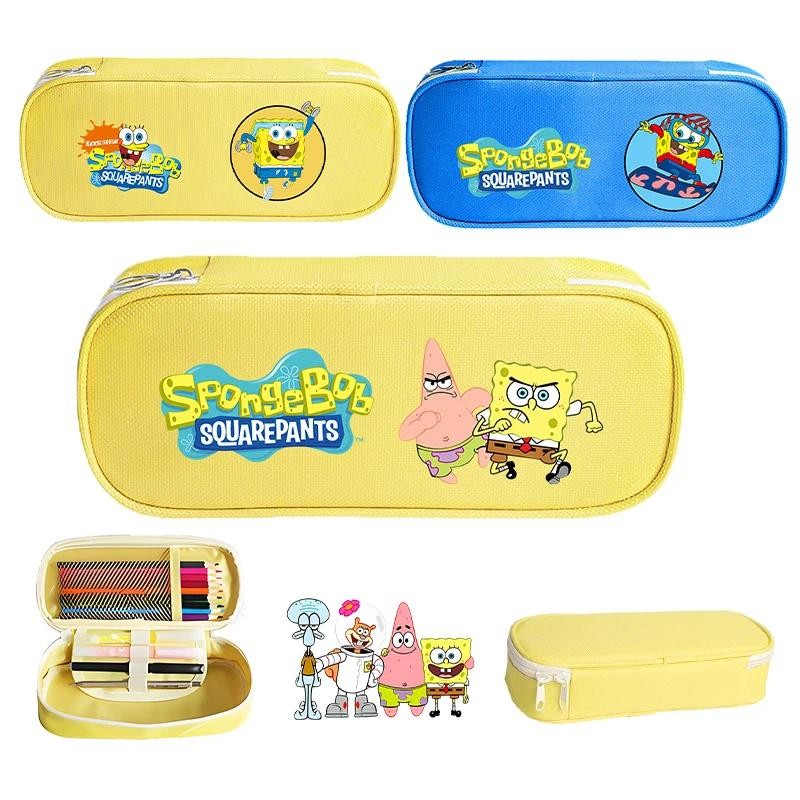 SpongeBob Student Cartoon Anime Stationery Bag Printed Color Zipper ...