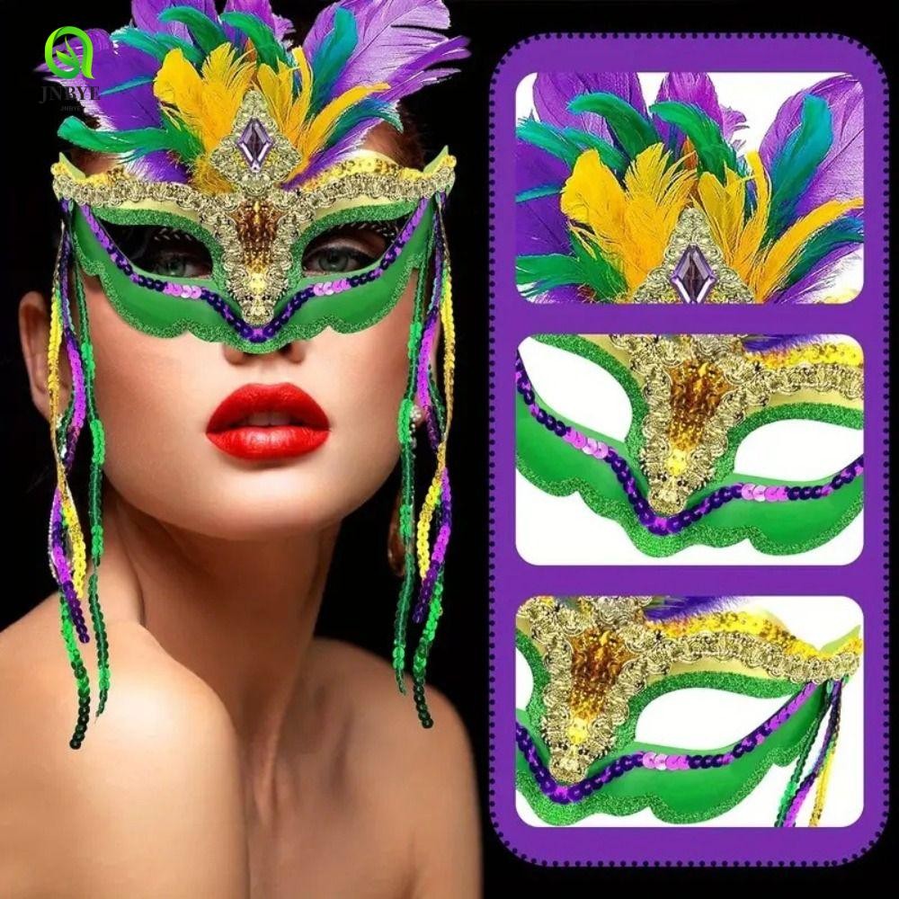 JNBYE Peacock Feather Mask, Party Supplies Hollow Out Carnival Mask ...