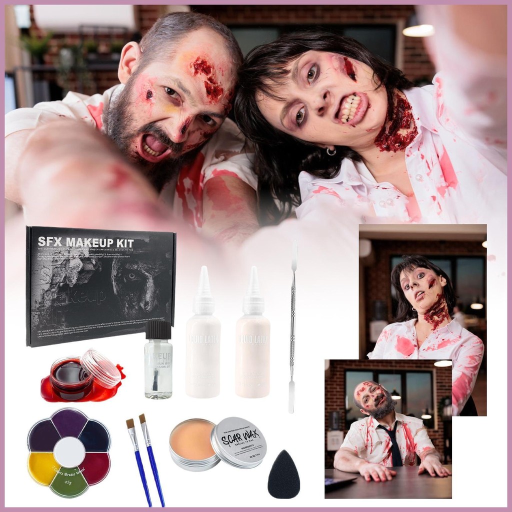 Scar Makeup Kit Halloween Makeup Set Realistic Bloody Wound Makeup ...
