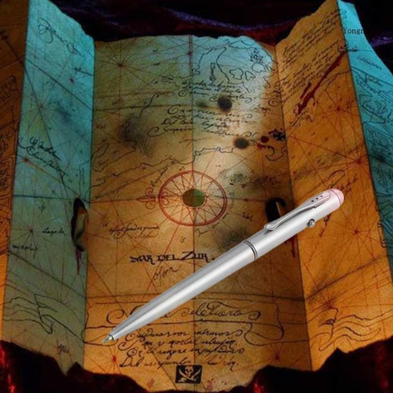 【CH*】 Invisible Ink Pen with LED UV Light Metal Ballpoint Pen Sturdy ...