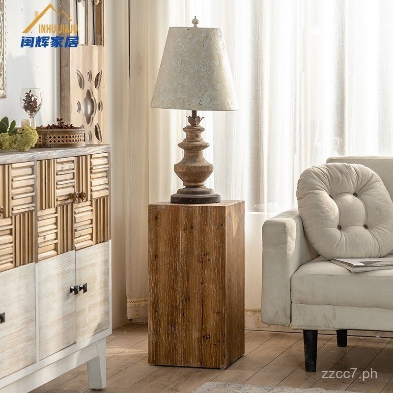 Simple Retro Log Small Coffee Table Living Room Sofa Side Table Bedroom ...