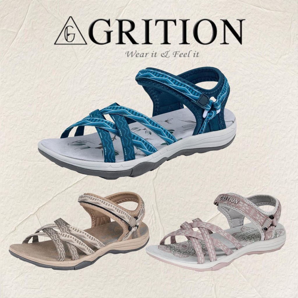 GRITION Women Outdoor Flat Shoes Open Toe Lightweight Breathable ...