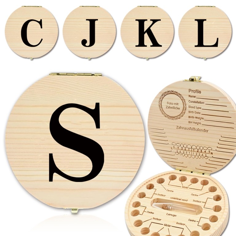 Wooden Male And Female Kid Deciduous Tooth Box Teeth Umbilical Cord ...