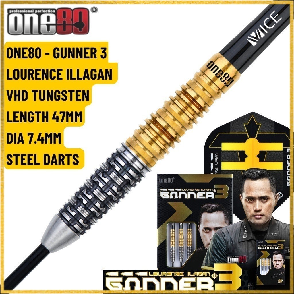 Darts One80 Gunner Omega 1 & 2 & 3 & 4 & HD Lourence Ilagan Darts 22g ...