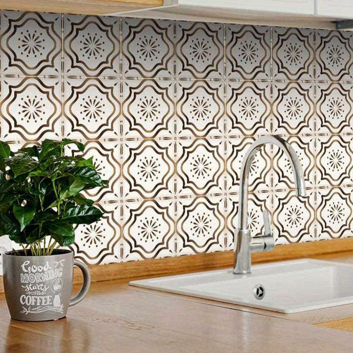 Removable tile stickers Pattern Gray shades easy Peel and Stick Model ...