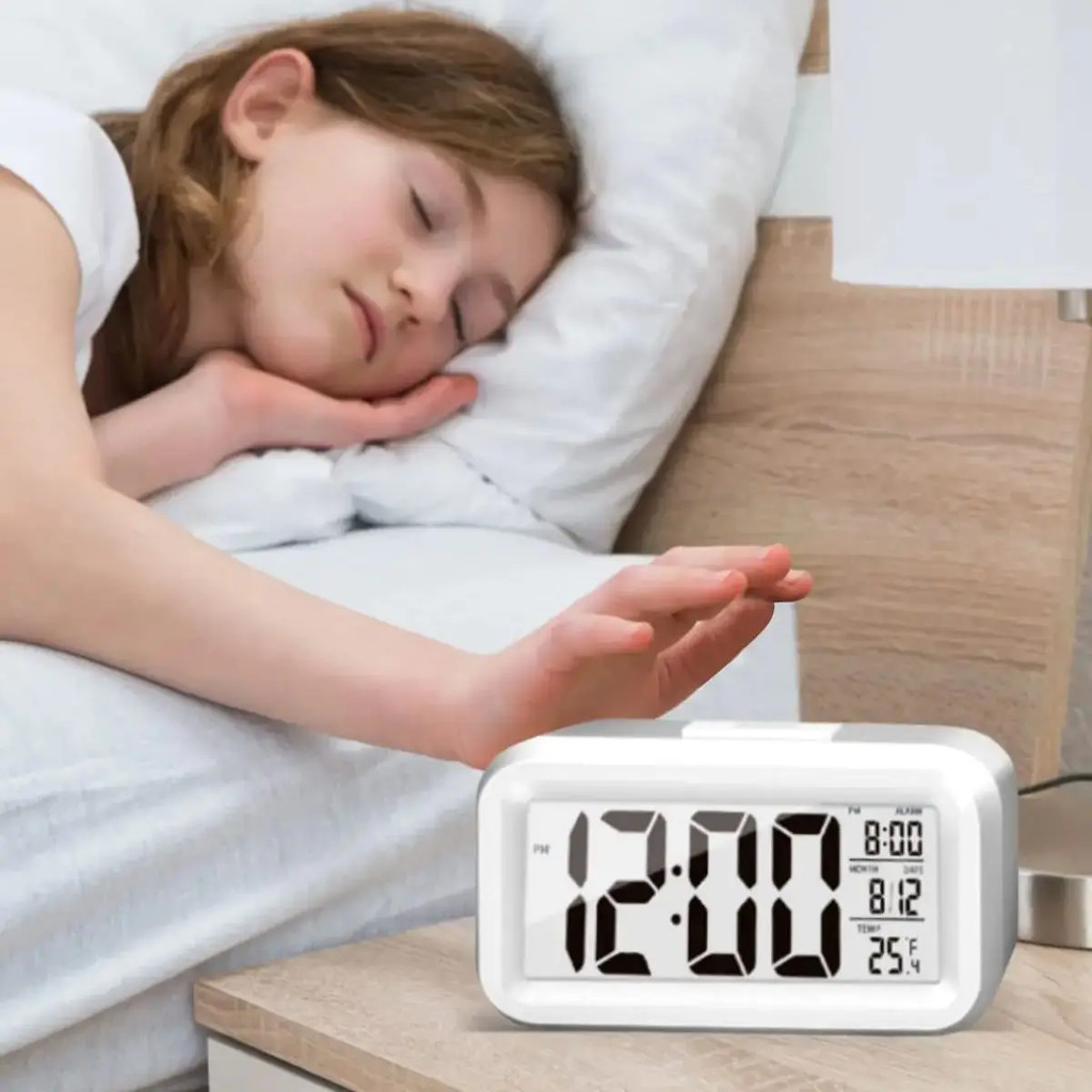 LED Digital Alarm Clock 12/24H Electronic Digital Clock Temperature ...