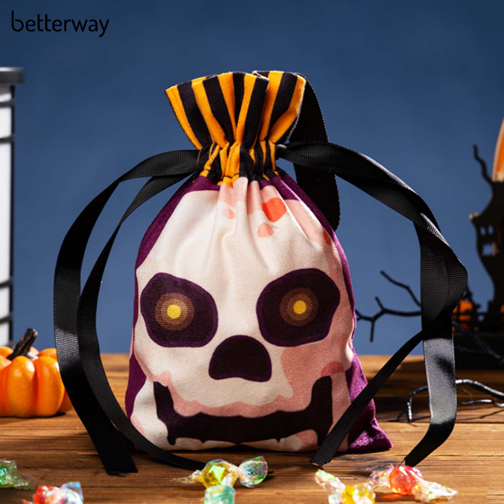 BET- Ghost Print Halloween Bag Spooky Halloween Candy Bags for Trick or ...