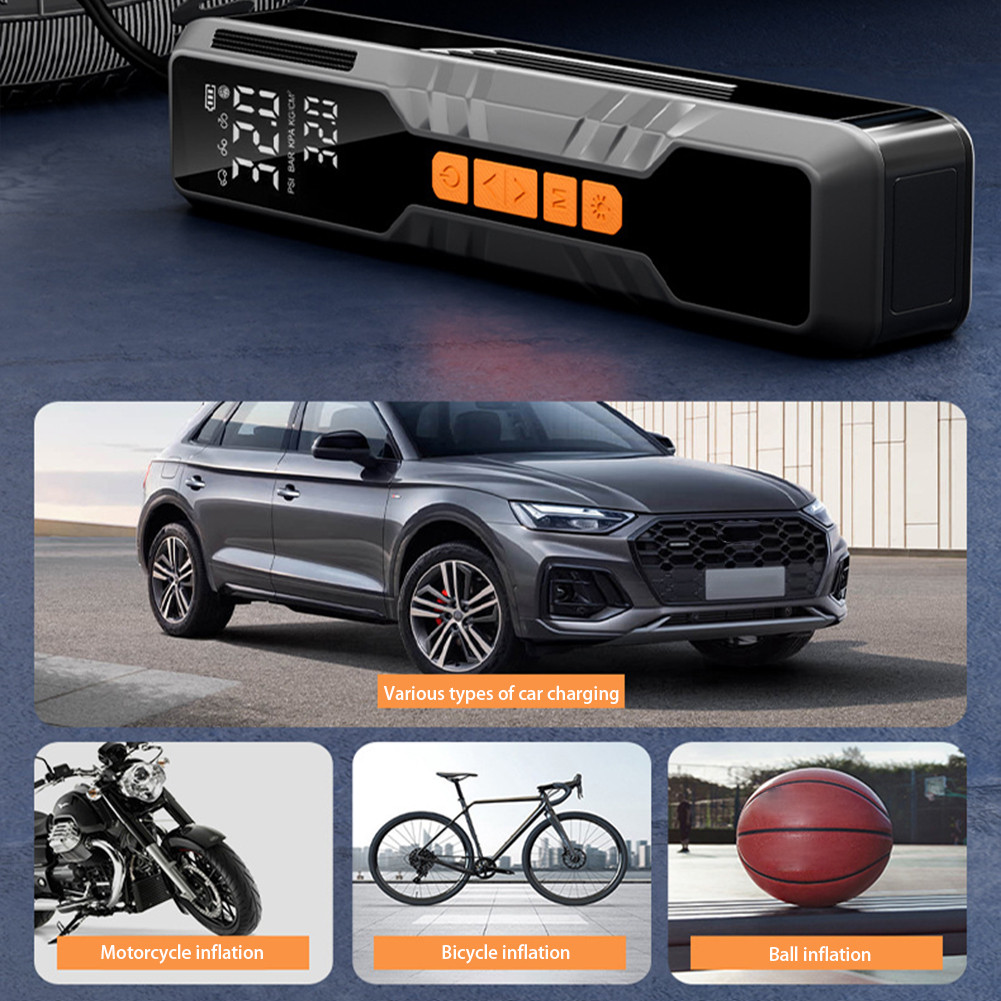Portable Air Compressor 3x2000mAh Smart Car Tire Air Pump Digital ...
