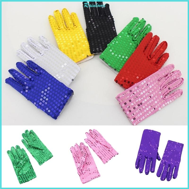 Rainlovei Children Dance Competitions Show Glove with Sequins Full ...