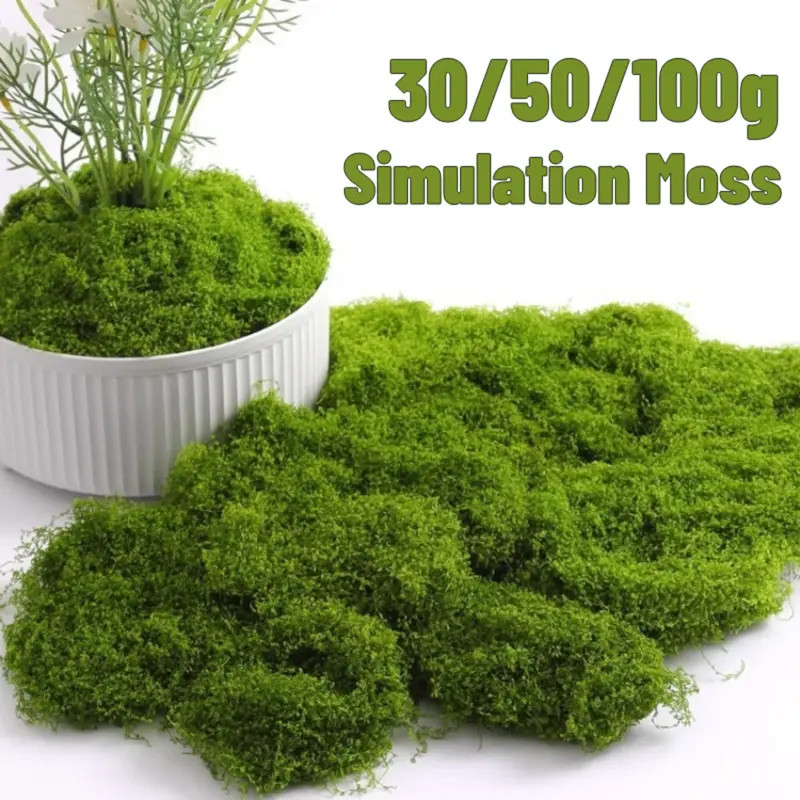 HIG 30/50/100g Artificial Green Plants Simulation Moss Grass Turf Lawn ...