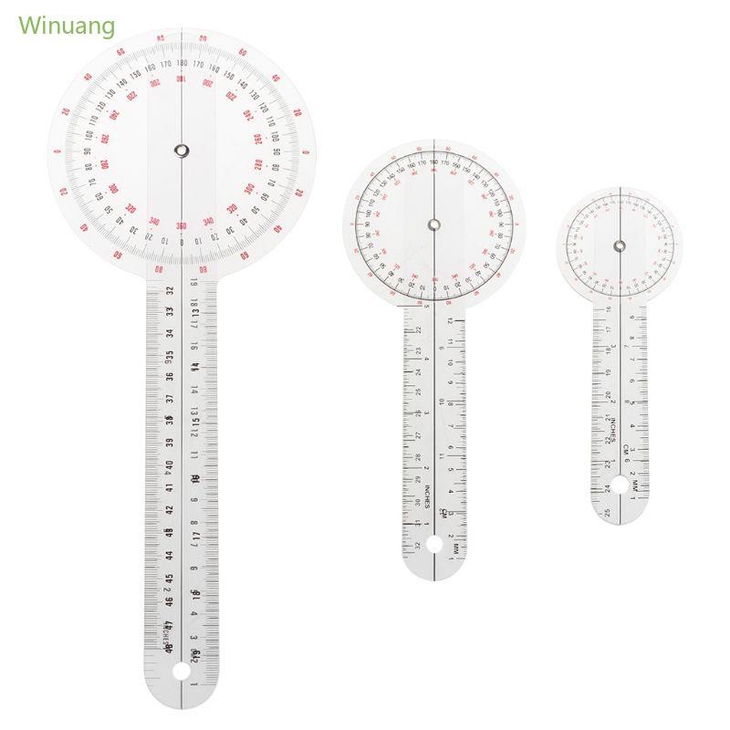 Winu Goniometer Transparent Angle Ruler Plastic Goniometer 360 Degree ...