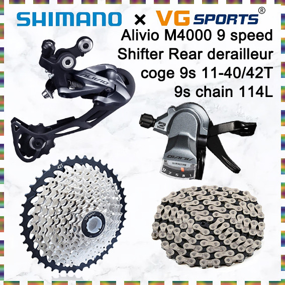 Shimano Groupset 9 speed MTB Alivio M4000 shifter 9 speed RD Bike ...