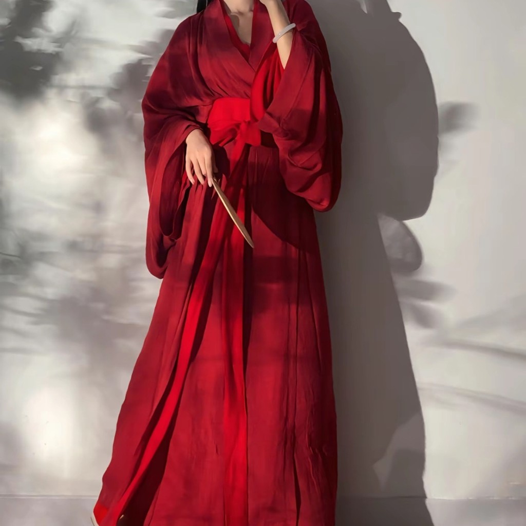 Hanfu Red Big Sleeve Original Super Fairy Elegant Ancient Style ...