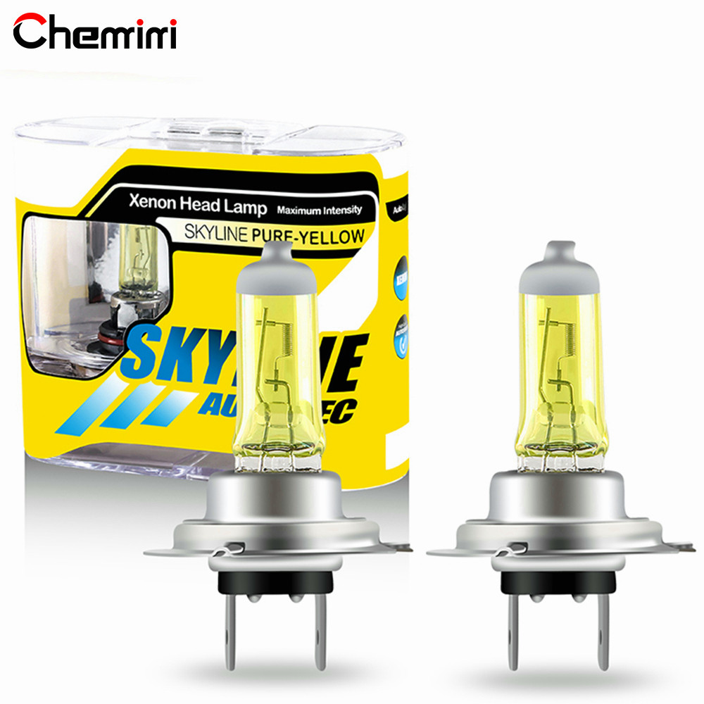 2PCS 55W Yellow Halogen Bulbs H1 H3 H4 H7 H8 H9 H11 HB3 HB4 Auto ...