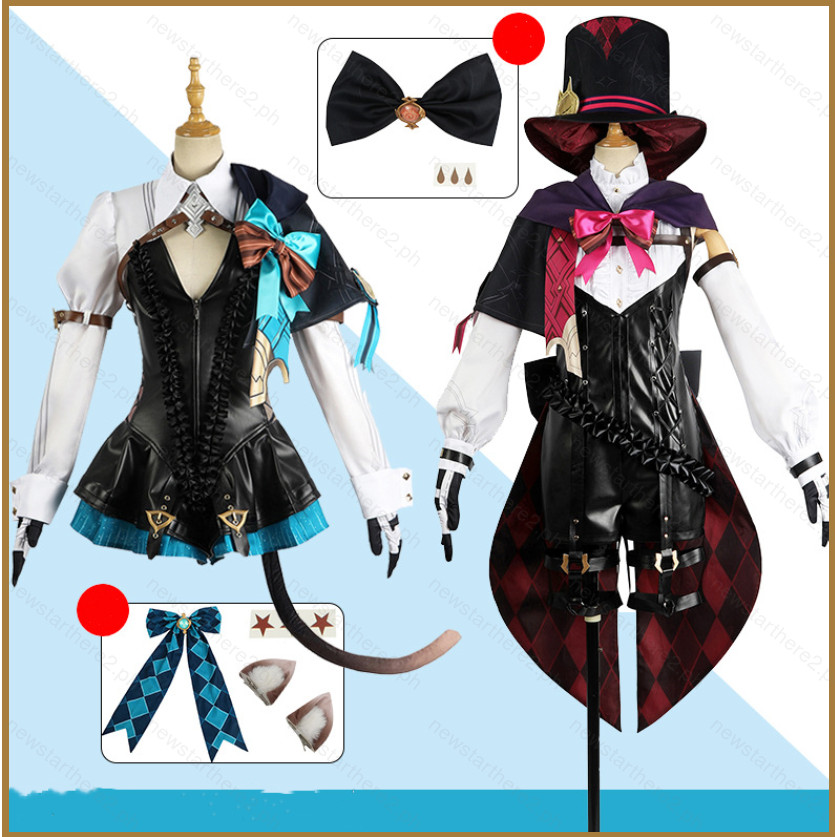 NS2 Genshin Impact Lynette Lyney Cosplay Costume Magician Outfit Skirt ...
